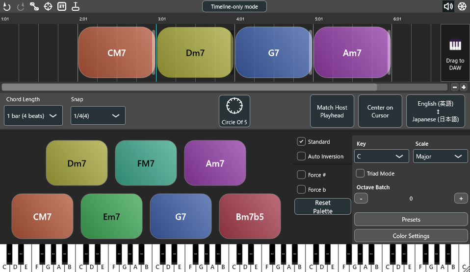 Chord Dock v1.5 — Timeline Chord Editing, Reharmonization, and Generation